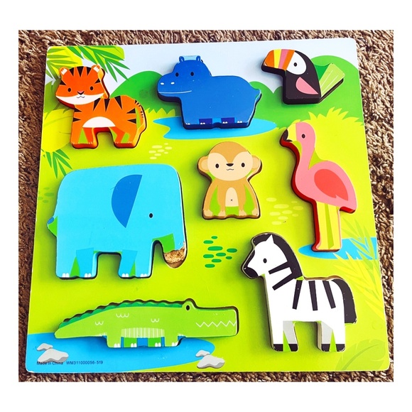 Other | 7 Wooden Puzzle Boards Plus Free Color Shapes Flashcards For ...